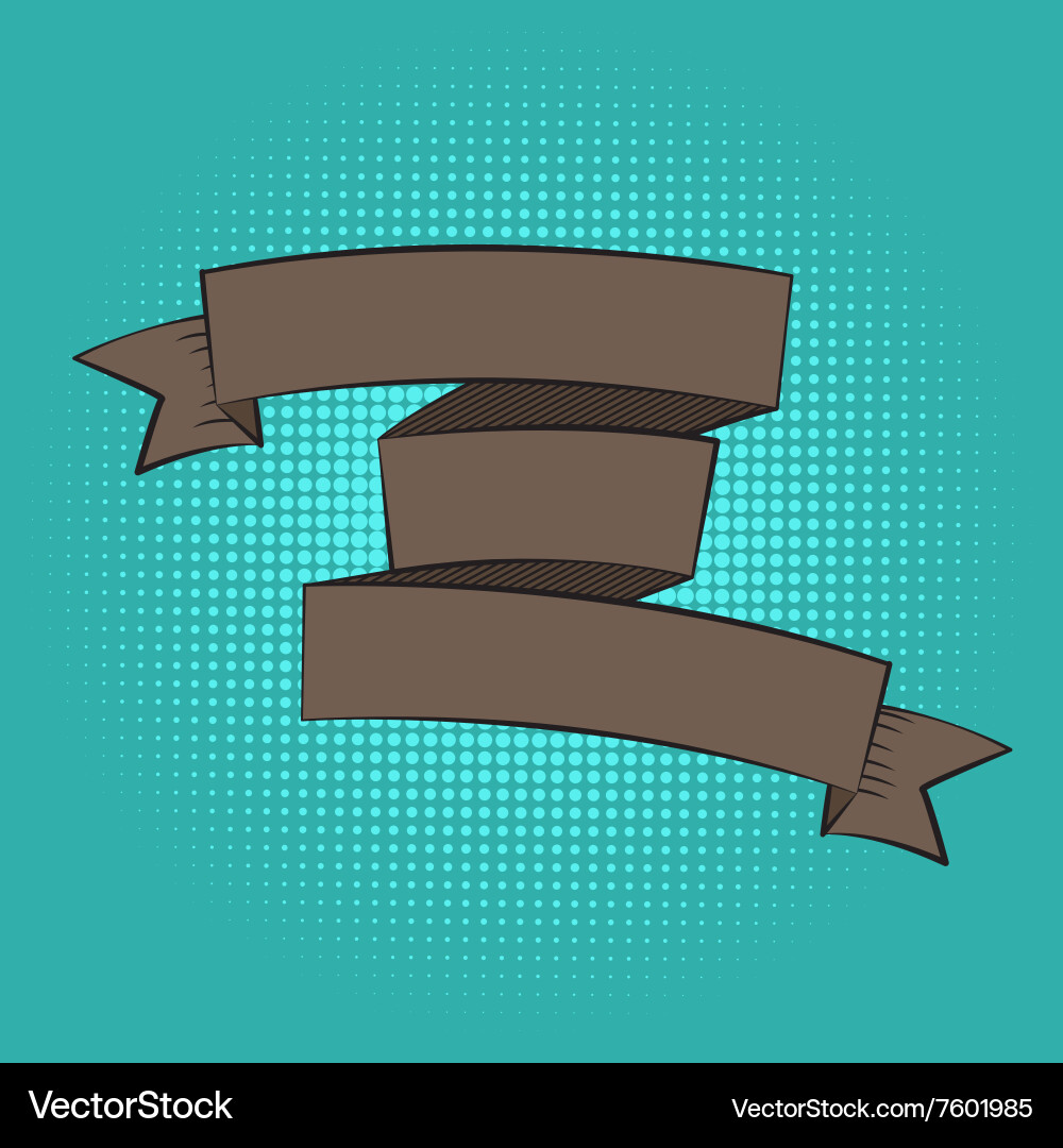 Beautiful ribbon label in pop art style Royalty Free Vector