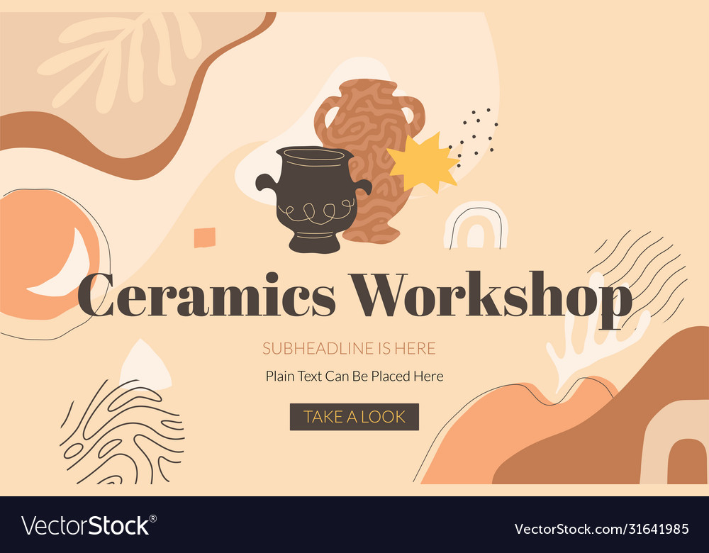 Ceramics workshop banner template Royalty Free Vector Image