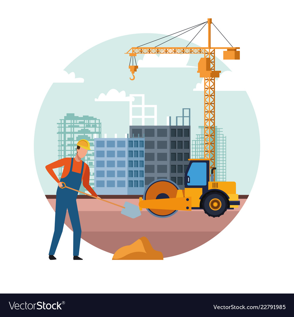 Construction builder cartoon Royalty Free Vector Image