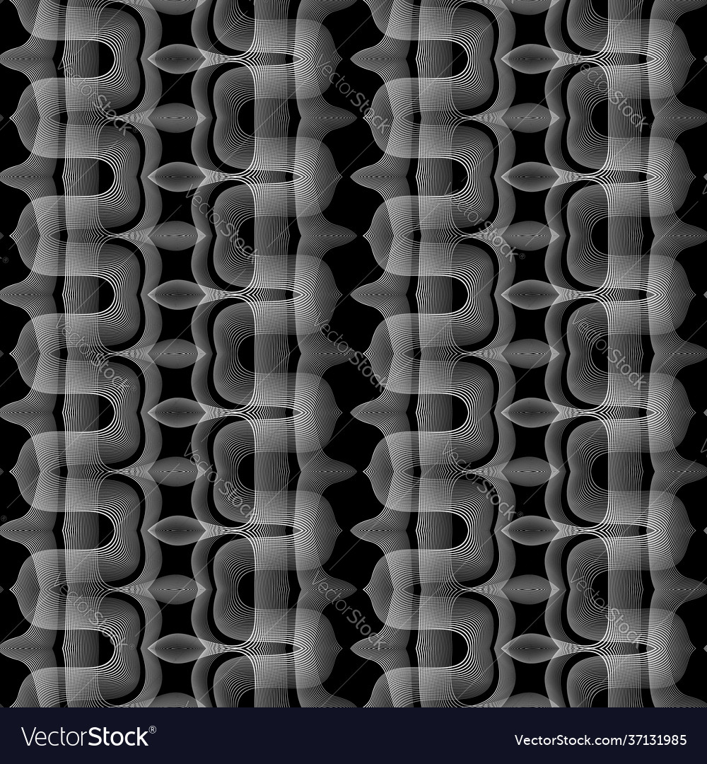 Design Seamless Monochrome Decorative Pattern Vector Image