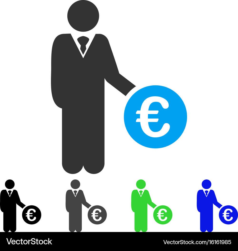 Euro investor flat icon Royalty Free Vector Image