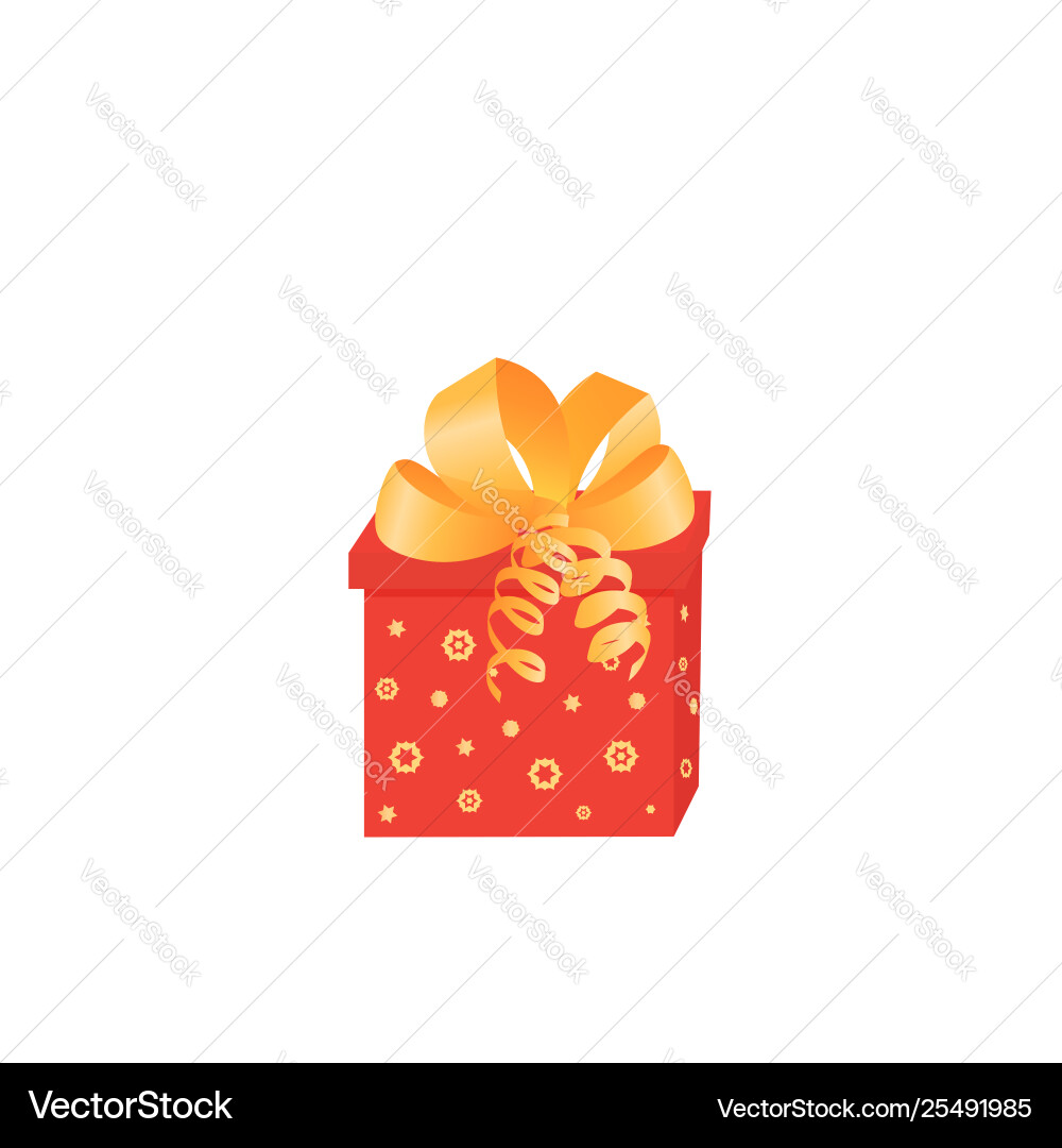 Festive box with gift tied with satin bow Vector Image