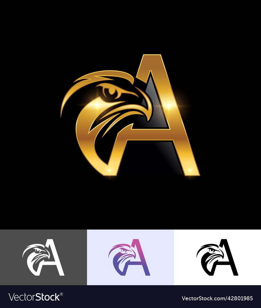 Golden eagle monogram initial letter Royalty Free Vector
