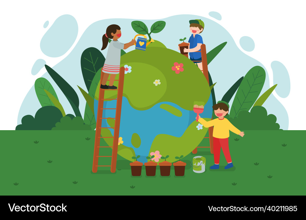 Happy earth day and world environment day Vector Image