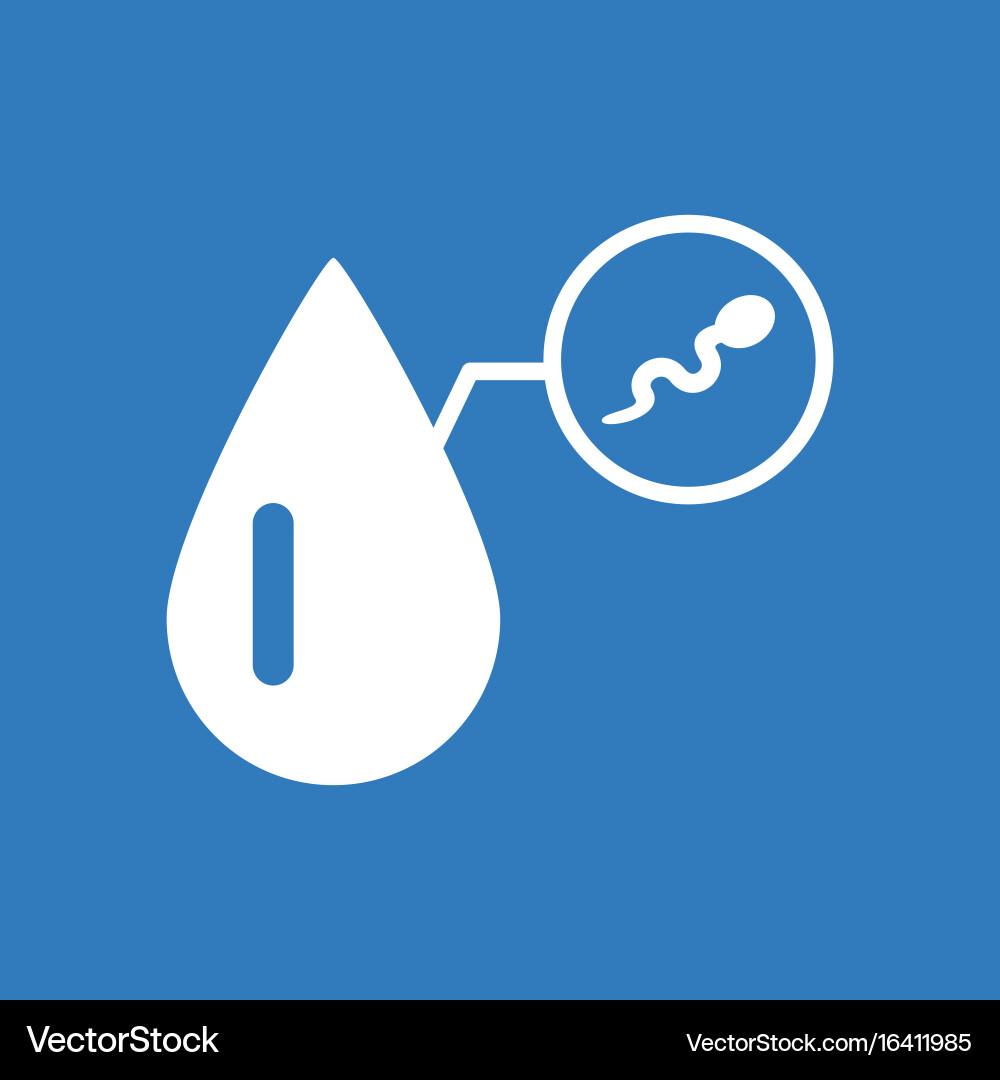 Icon on background drop of sperm Royalty Free Vector Image