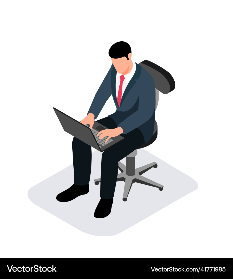 Isometric business people with gadgets hi-tech Vector Image