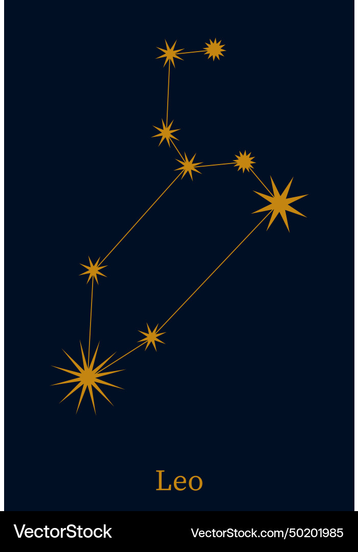 Leo zodiac constellation astronomical symbol Vector Image