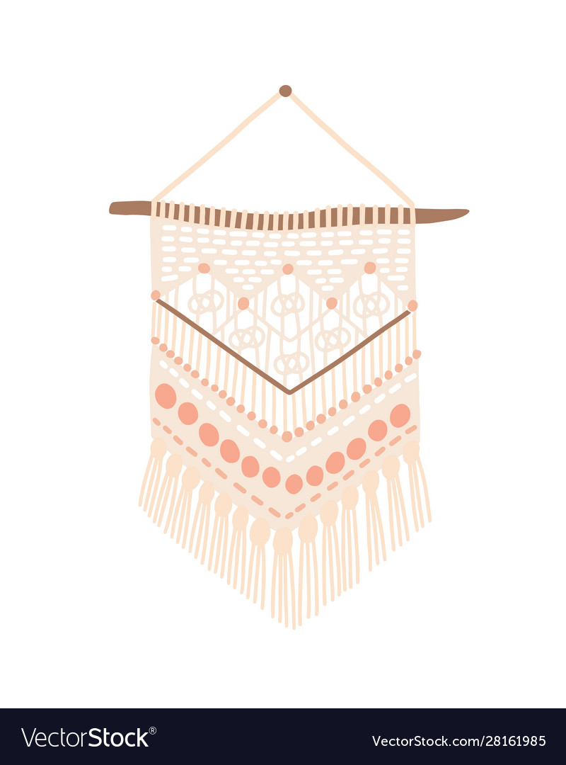 Macrame modern design wall Royalty Free Vector Image