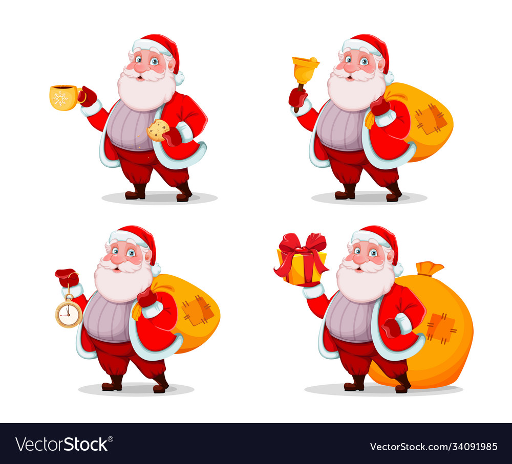Merry christmas and happy new year santa claus Vector Image