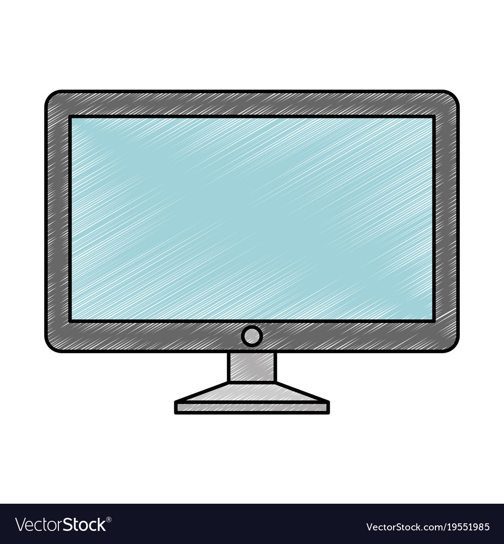Monitor computer isolated icon Royalty Free Vector Image