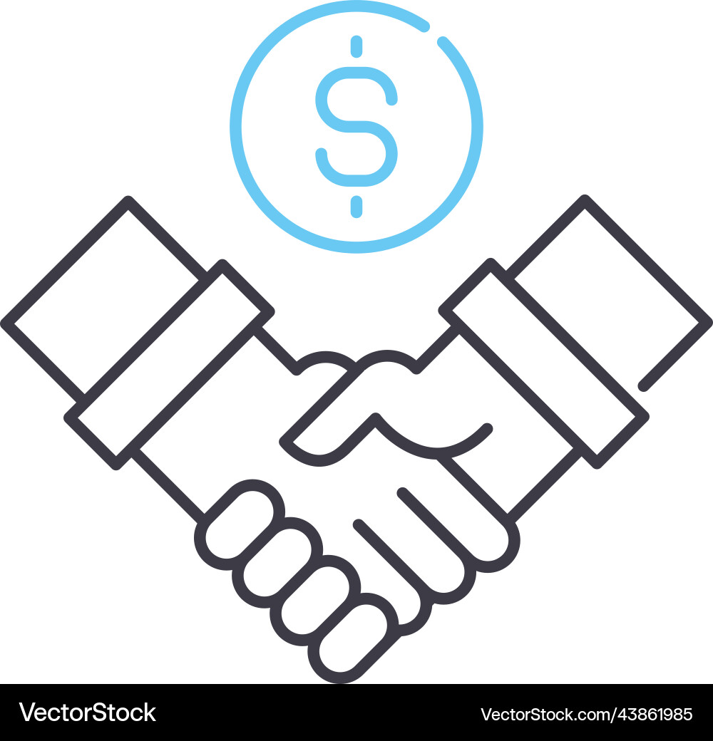 Partnership line icon outline symbol Royalty Free Vector