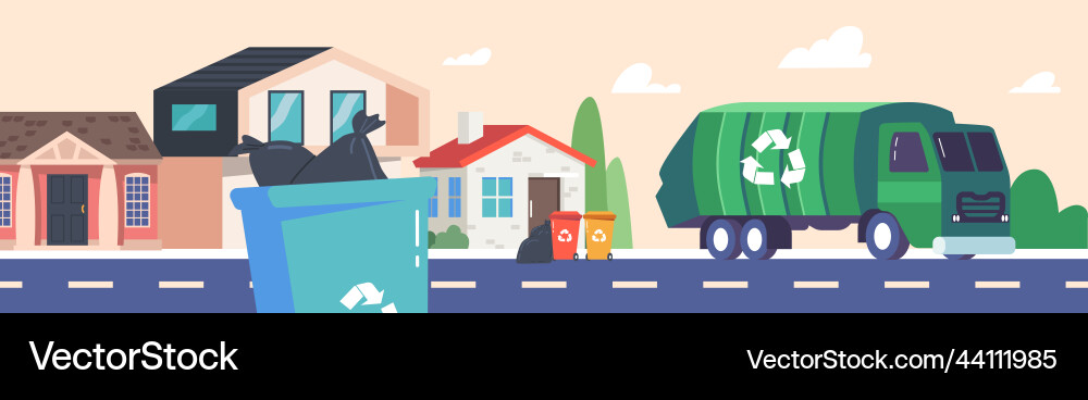 Rubbish collection municipal service garbage Vector Image