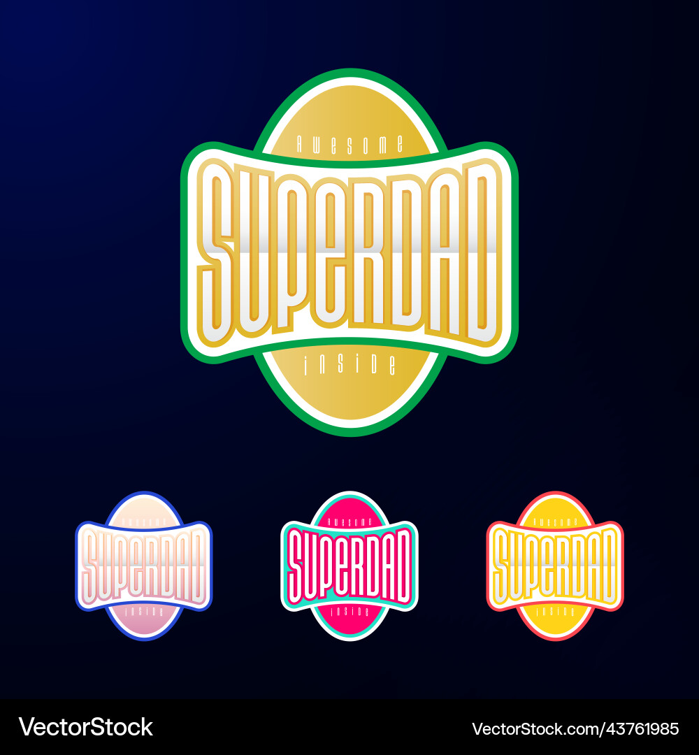Sport emblem typography super dad hero logotype Vector Image