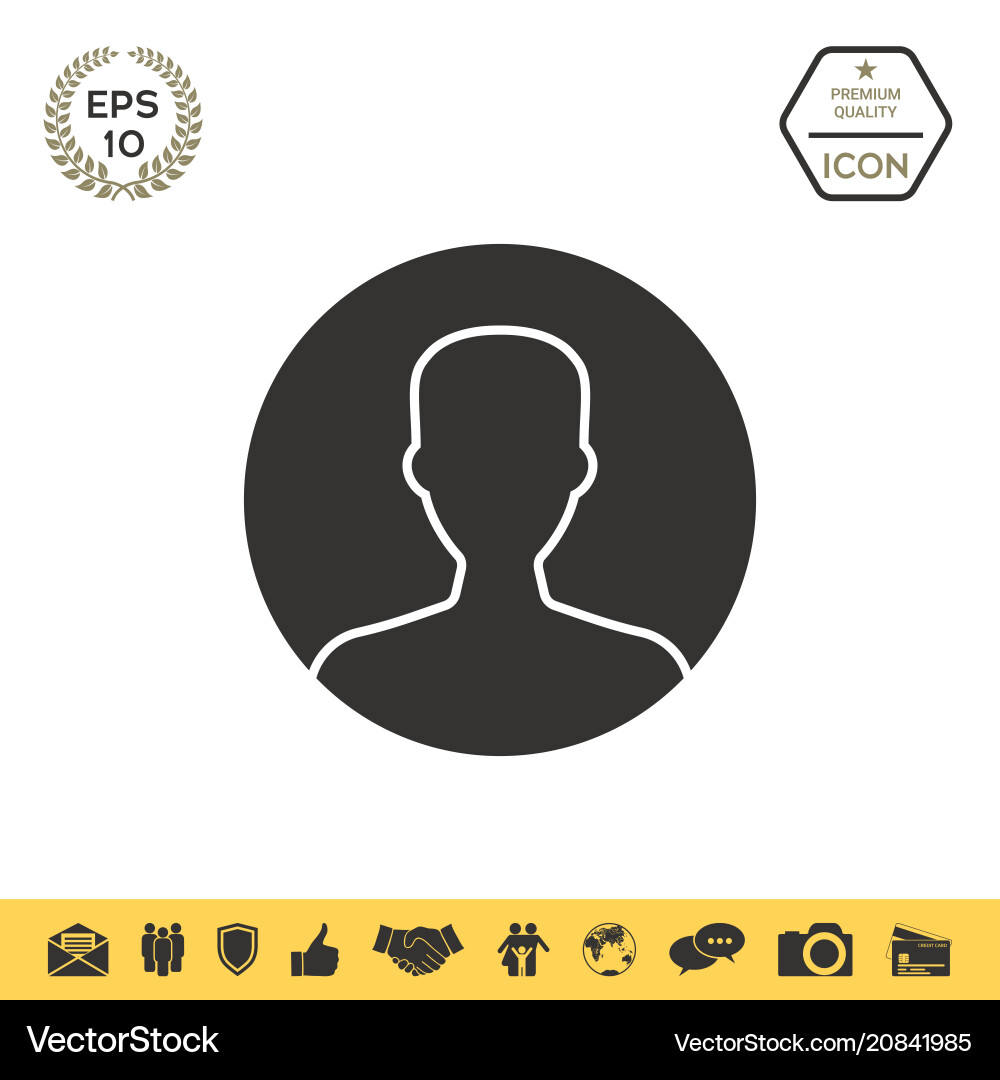 Symbol of user icon in circle profile Royalty Free Vector
