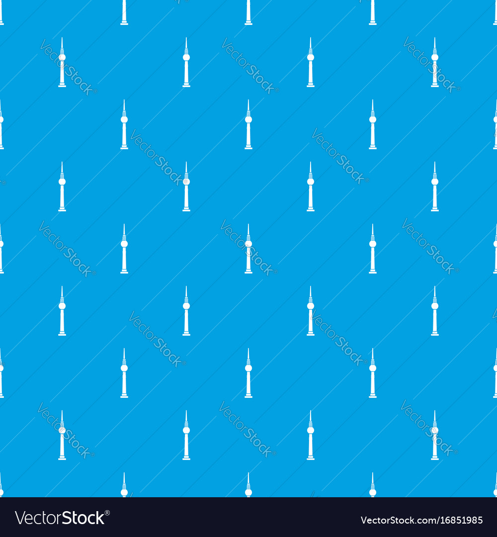 Tower pattern seamless blue Royalty Free Vector Image