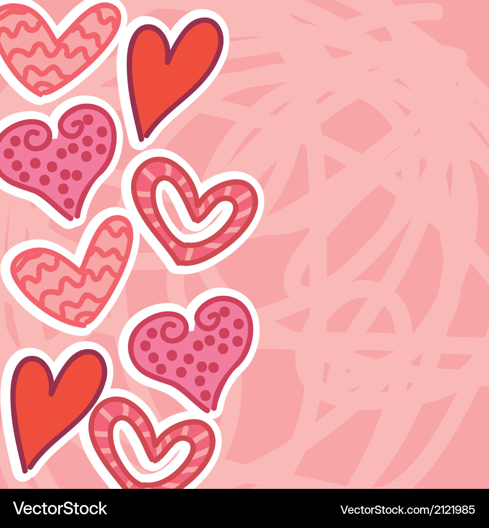 Valentines day card over pink background Vector Image