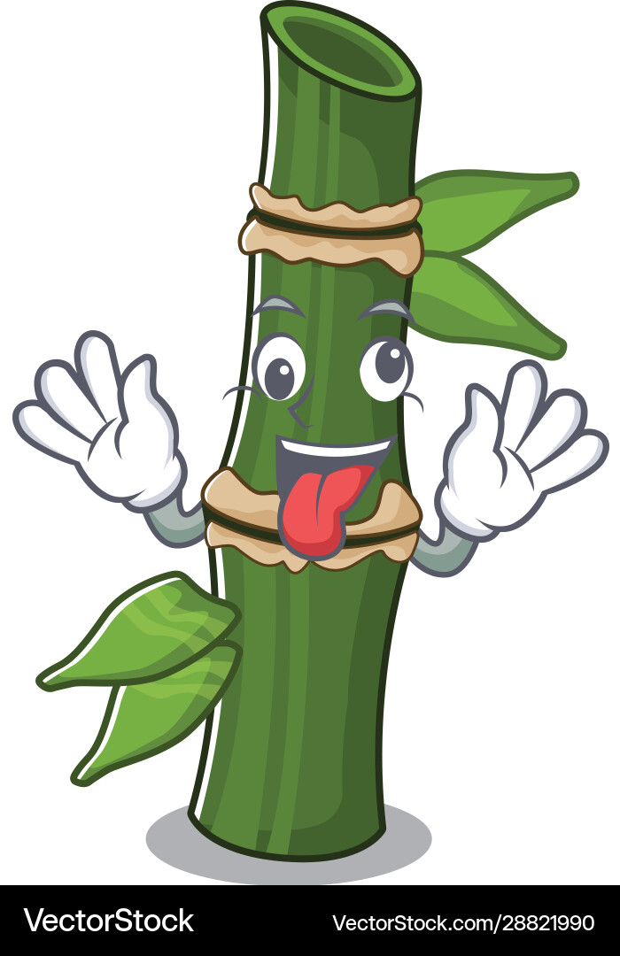 Bamboo cartoon character style with a crazy face Vector Image