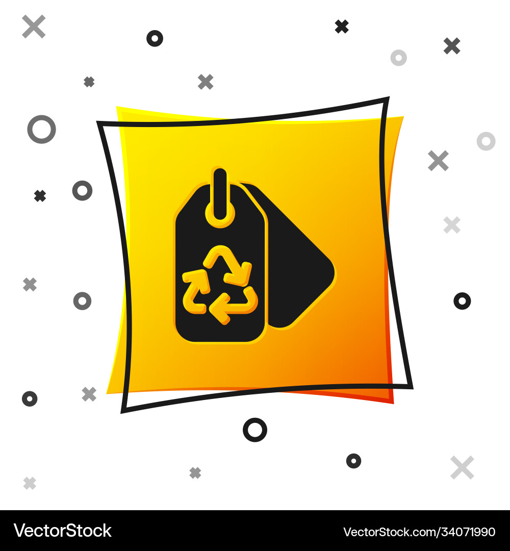 Black tag with recycle symbol icon isolated Vector Image