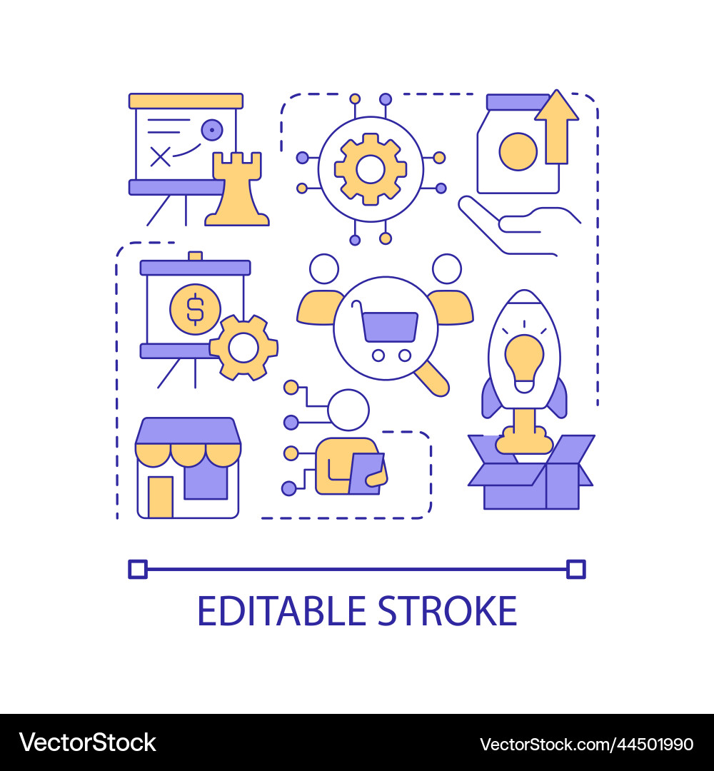 Build business strategy concept icon Royalty Free Vector