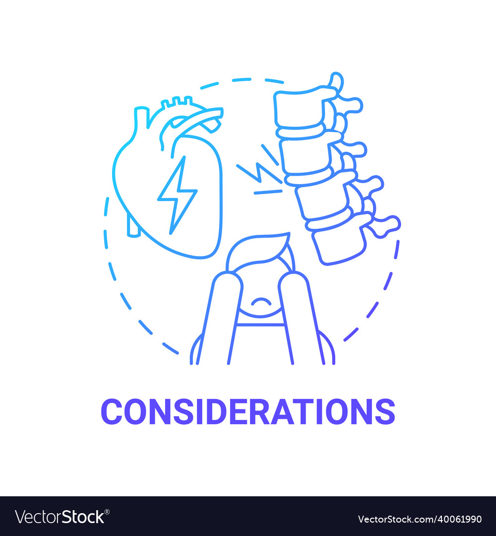Considerations blue gradient concept icon Vector Image