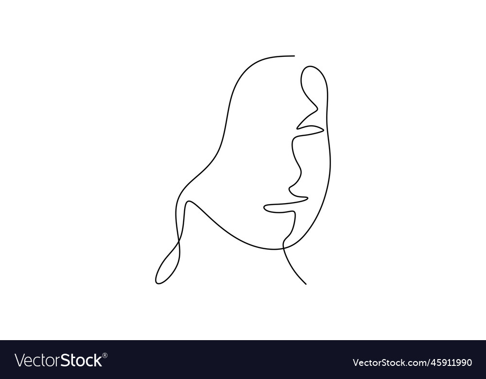 Continuous line drawing face abstract minimalism Vector Image