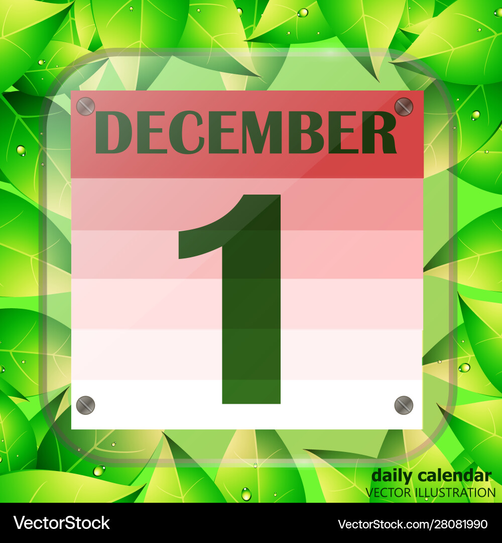December 1 icon calendar date for planning Vector Image