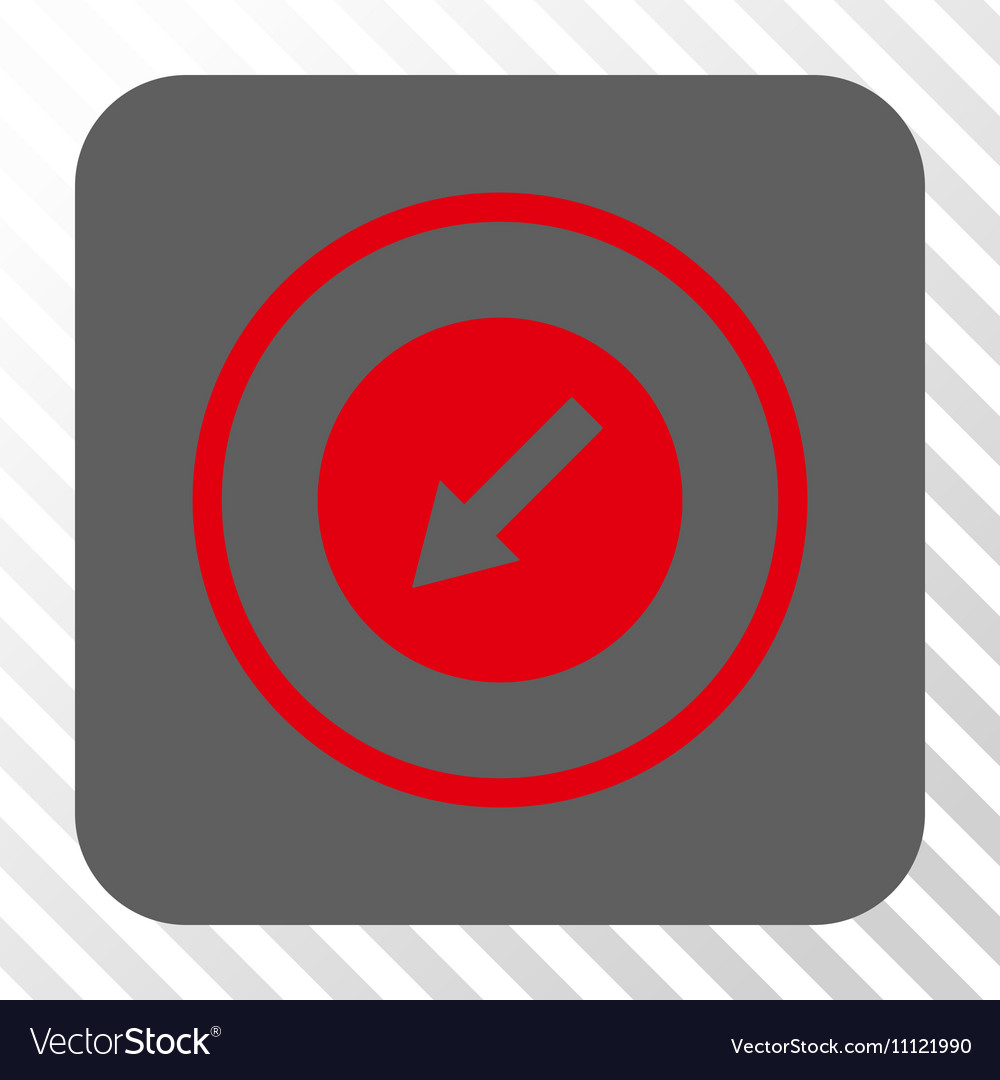 Down-left rounded arrow square button Royalty Free Vector
