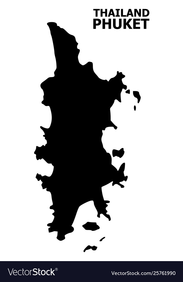 Flat map phuket with caption Royalty Free Vector Image