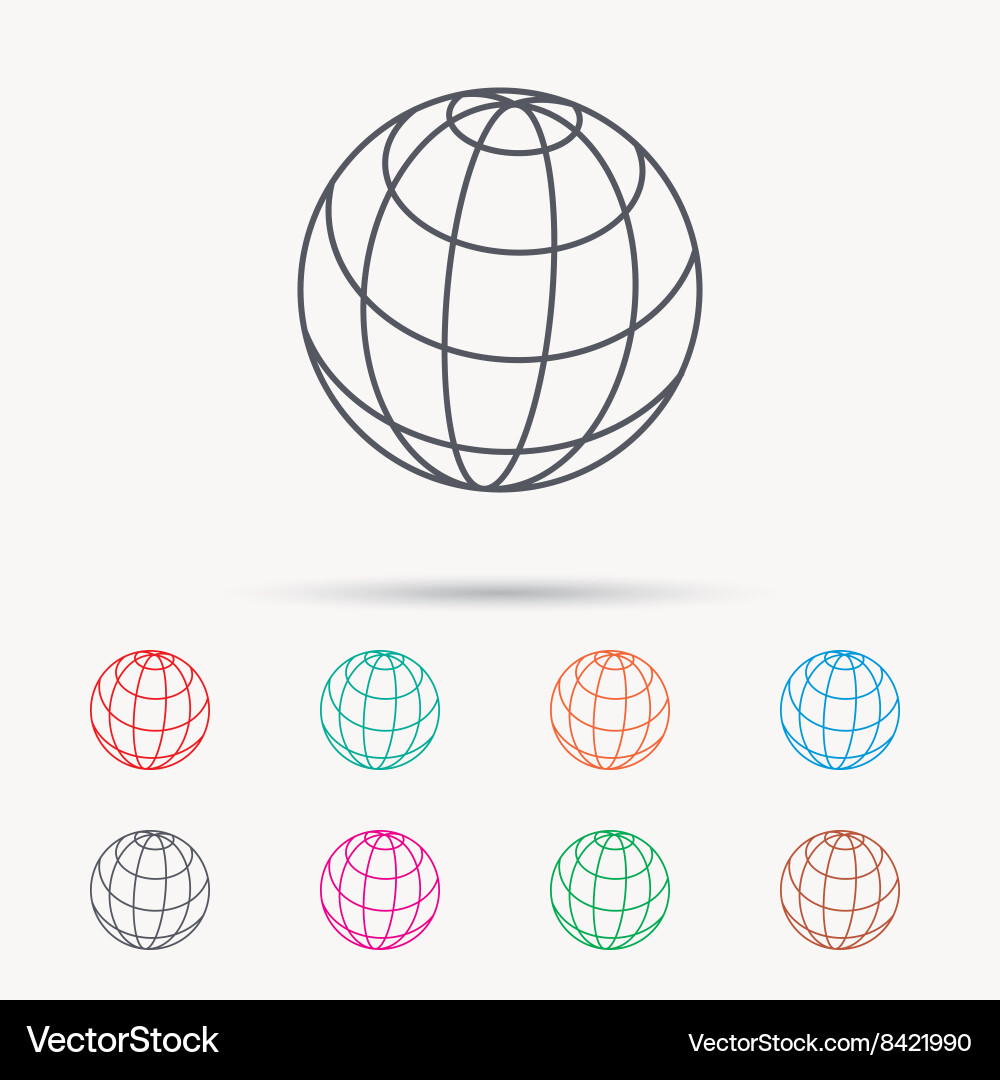 Globe icon world travel sign Royalty Free Vector Image