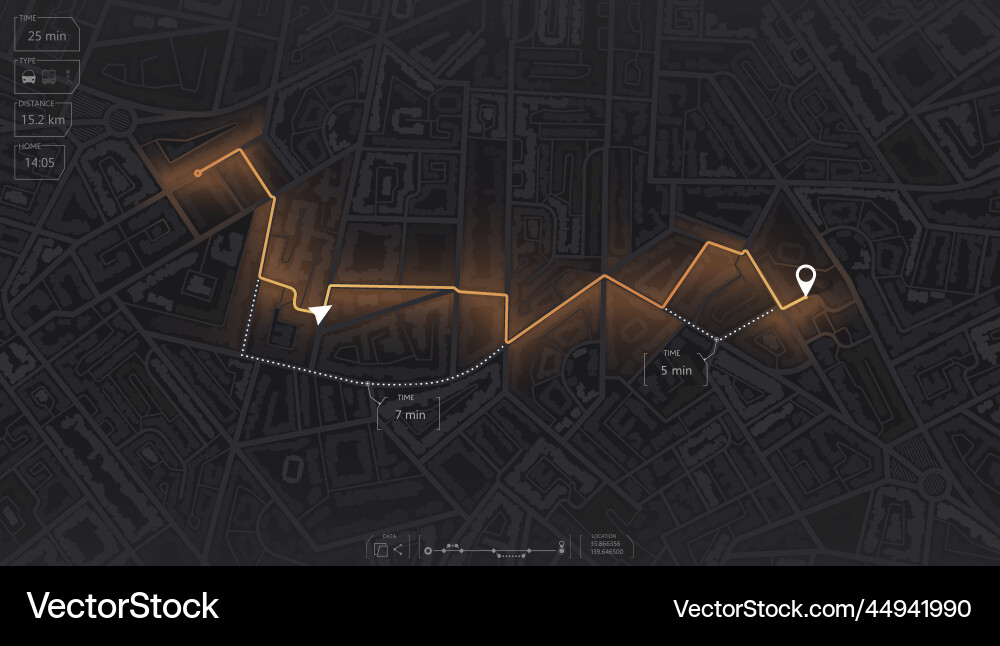 Gps map navigation to own house view from above Vector Image