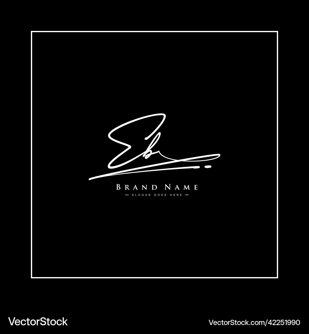 Initial letter logo - handwritten signature Vector Image