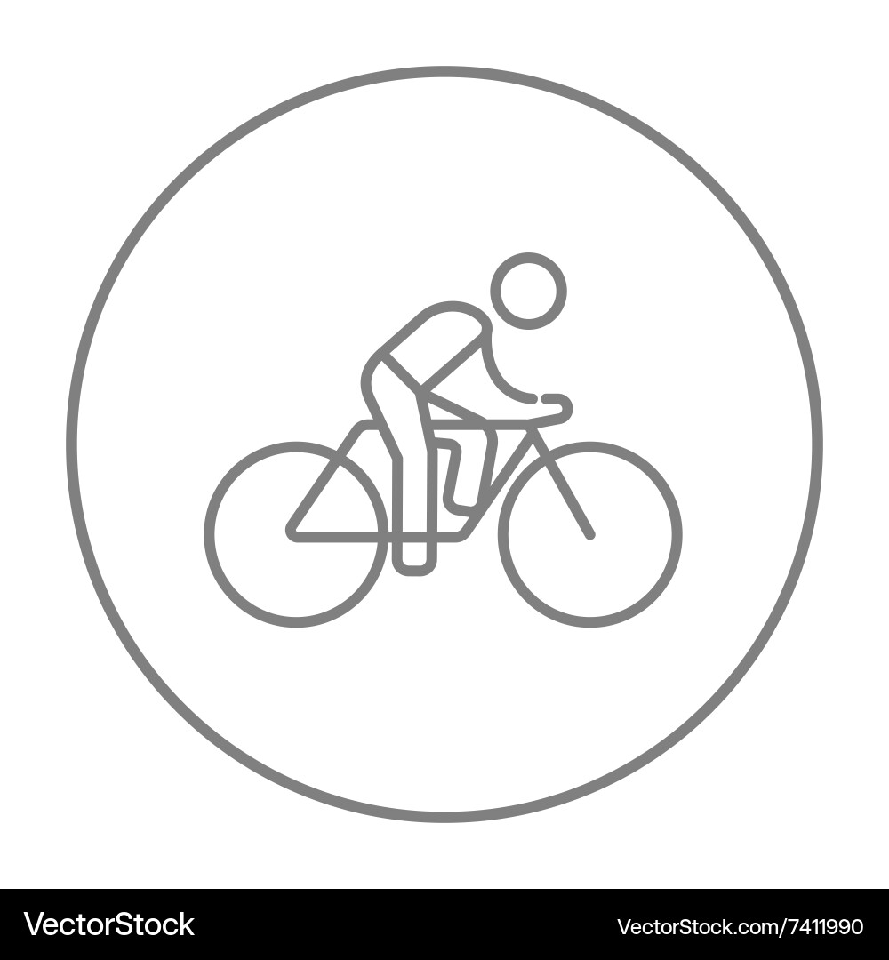 Man riding bike line icon Royalty Free Vector Image