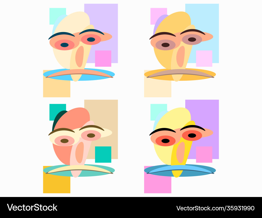 Modern portrait a persons face in style Royalty Free Vector