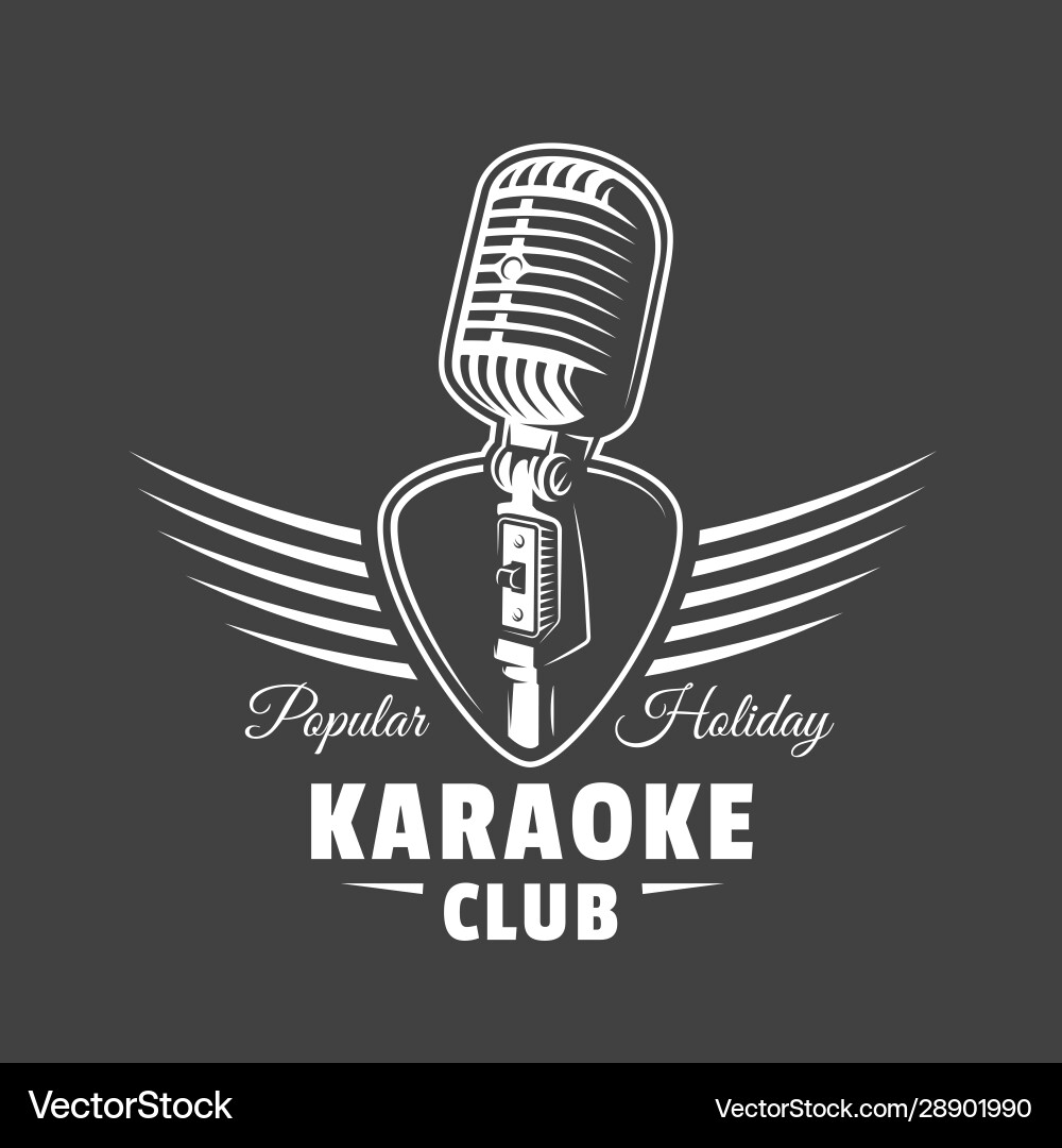 Music label isolated on black background Vector Image