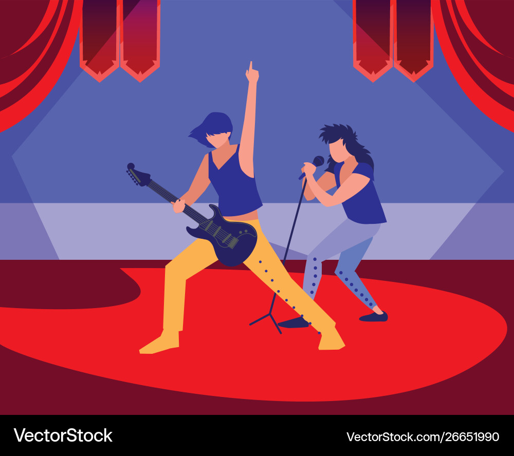 People musicians concert event design Royalty Free Vector