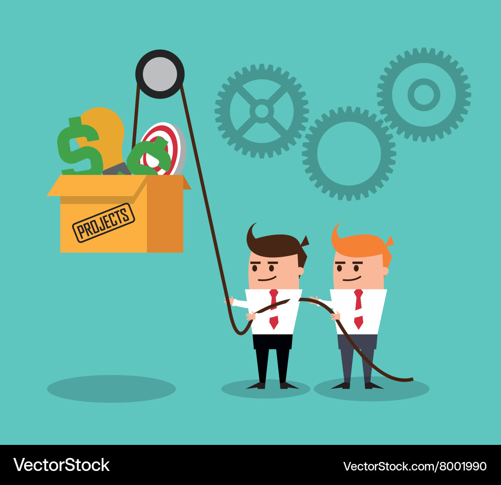 Project and strategy design businessman cartoon Vector Image