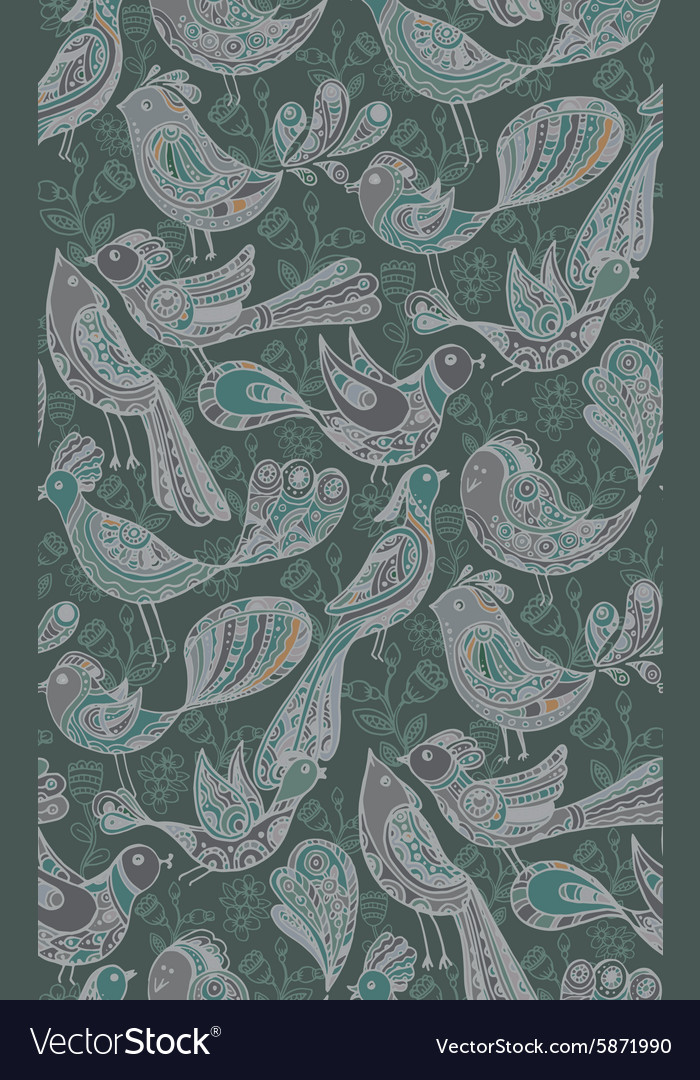 Seamless pattern with cute birds Royalty Free Vector Image