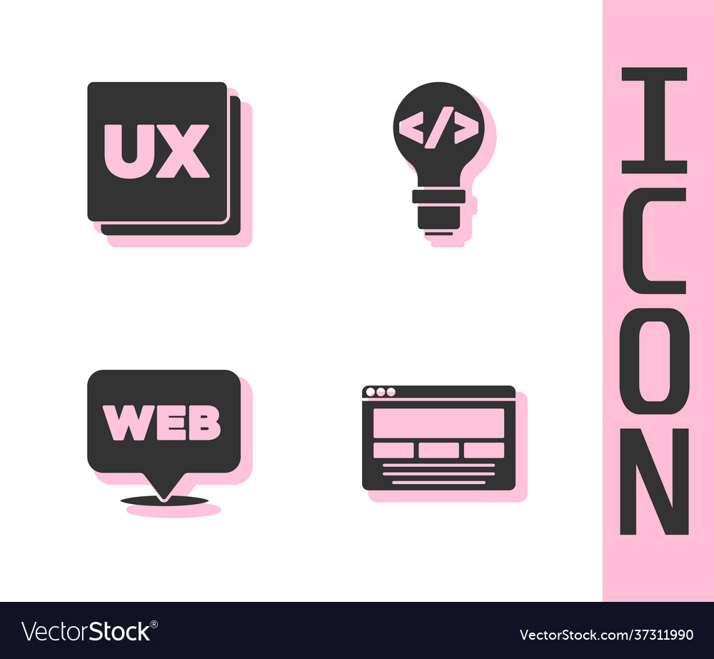 Set ui or ux design web and graphic and front Vector Image