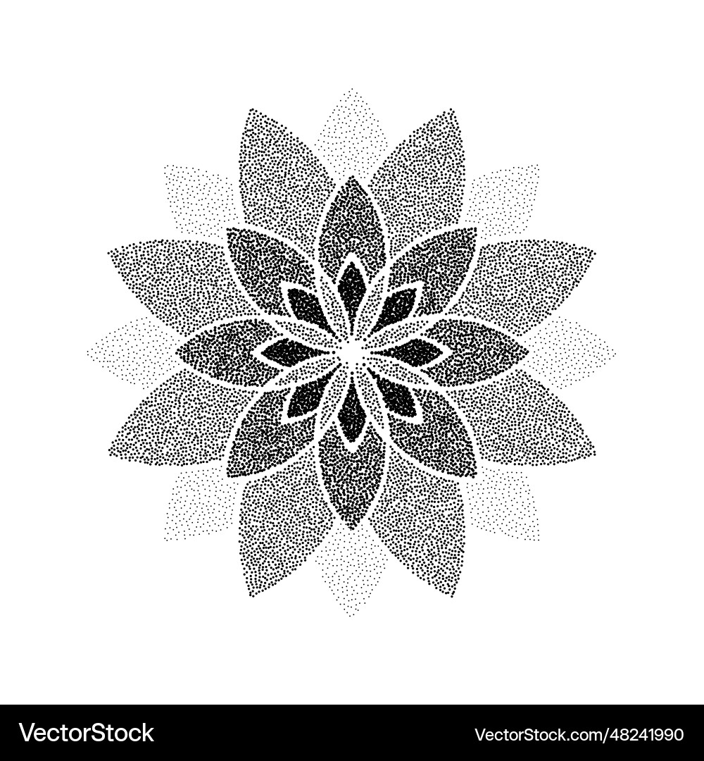 Stipple flower background dotted ornament mandala Vector Image