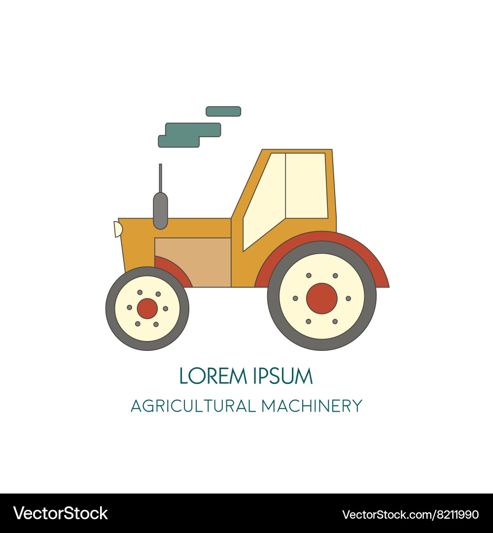 Tractor icon agricultural machinery Royalty Free Vector