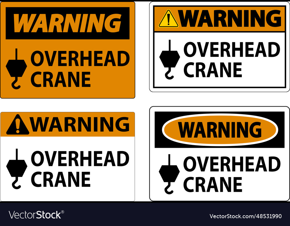 Warning sign overhead crane Royalty Free Vector Image Warning sign overhead crane Royalty Free Vector Image