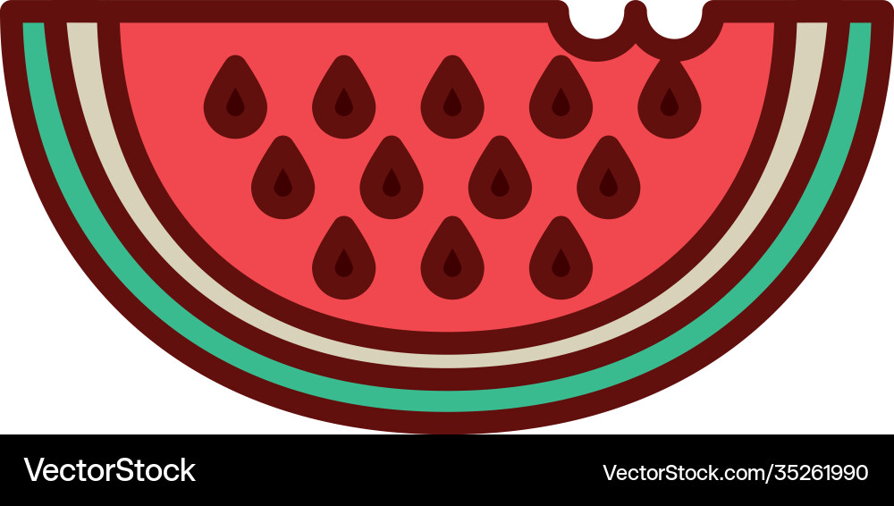 Watermelon with red color on a white background Vector Image