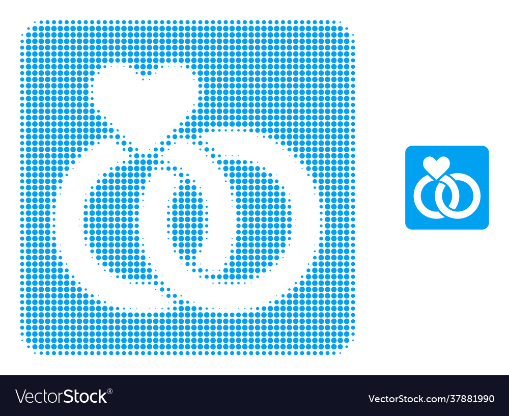 Wedding rings halftone dot icon Royalty Free Vector Image Wedding rings halftone dot icon Royalty Free Vector Image
