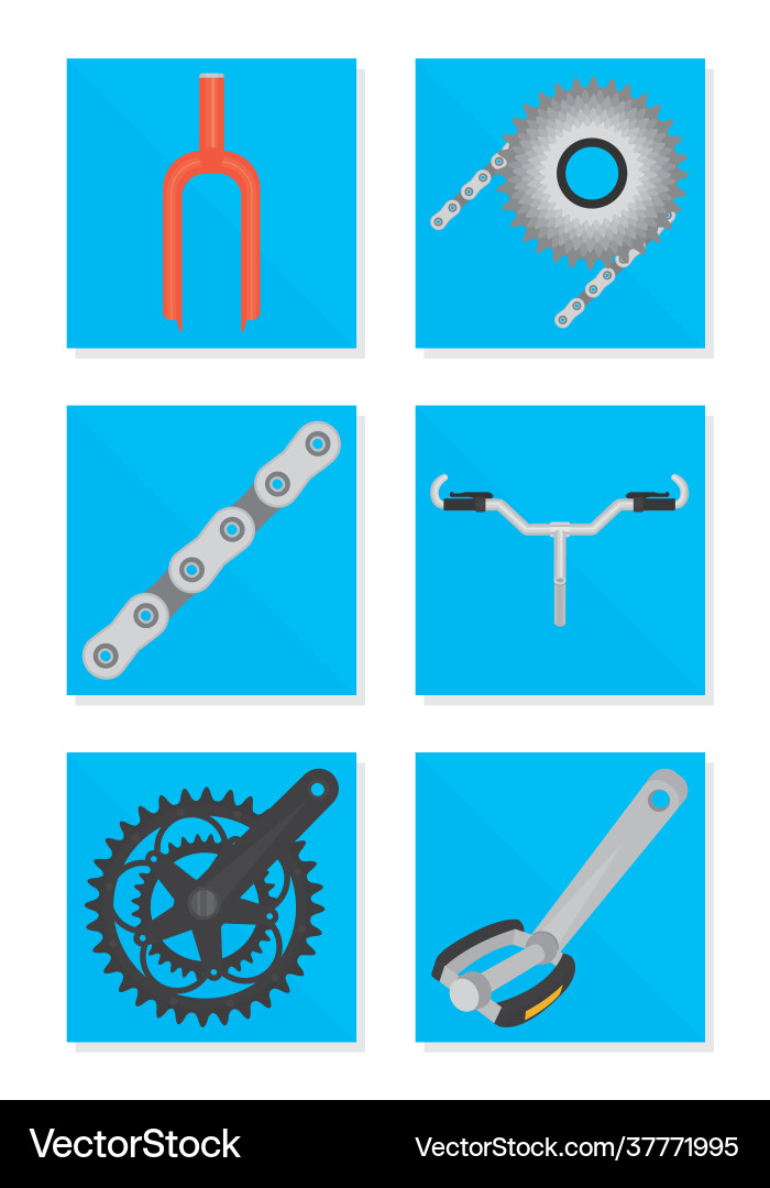 Bike parts set Royalty Free Vector Image - VectorStock