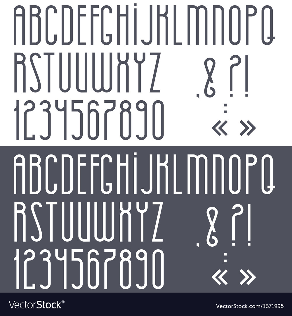 Black and white alphabetnumbers punctuation Vector Image