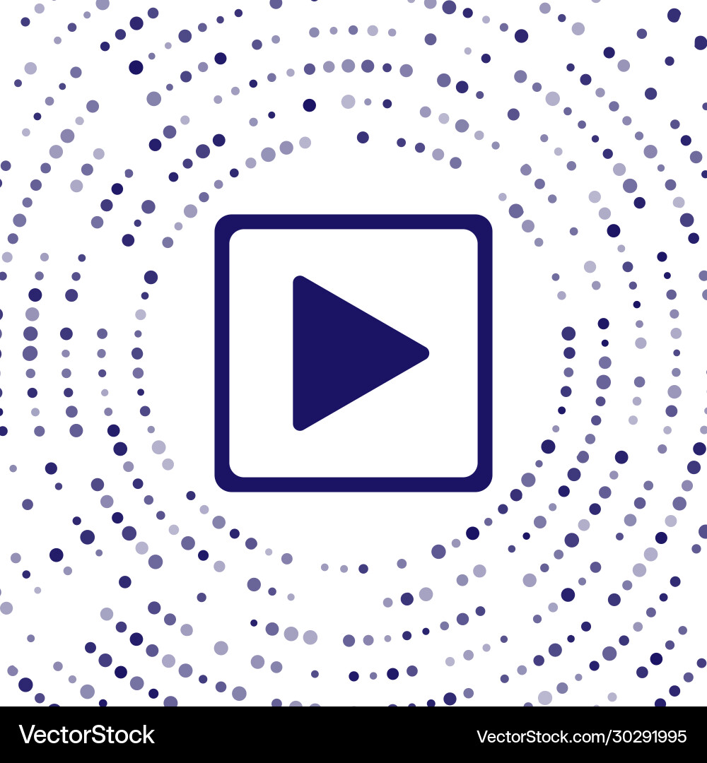 Blue play in square icon isolated on white Vector Image