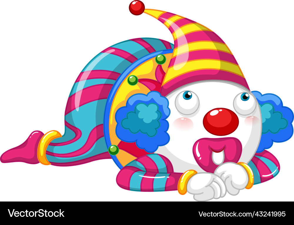 Clown cartoon character isolated Royalty Free Vector Image