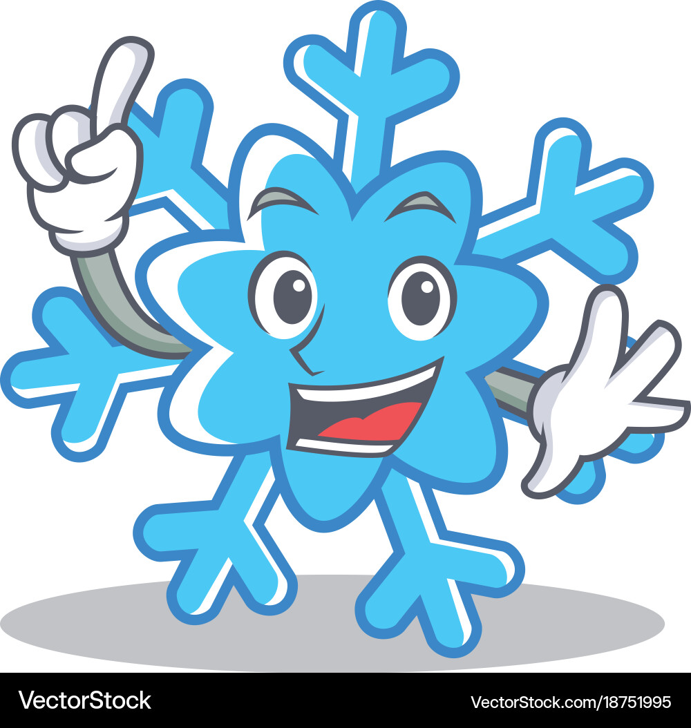 Finger snowflake character cartoon style Vector Image