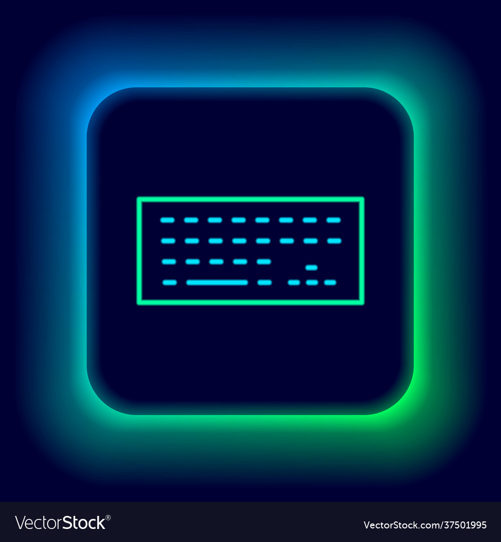 Glowing neon line computer keyboard icon isolated Vector Image