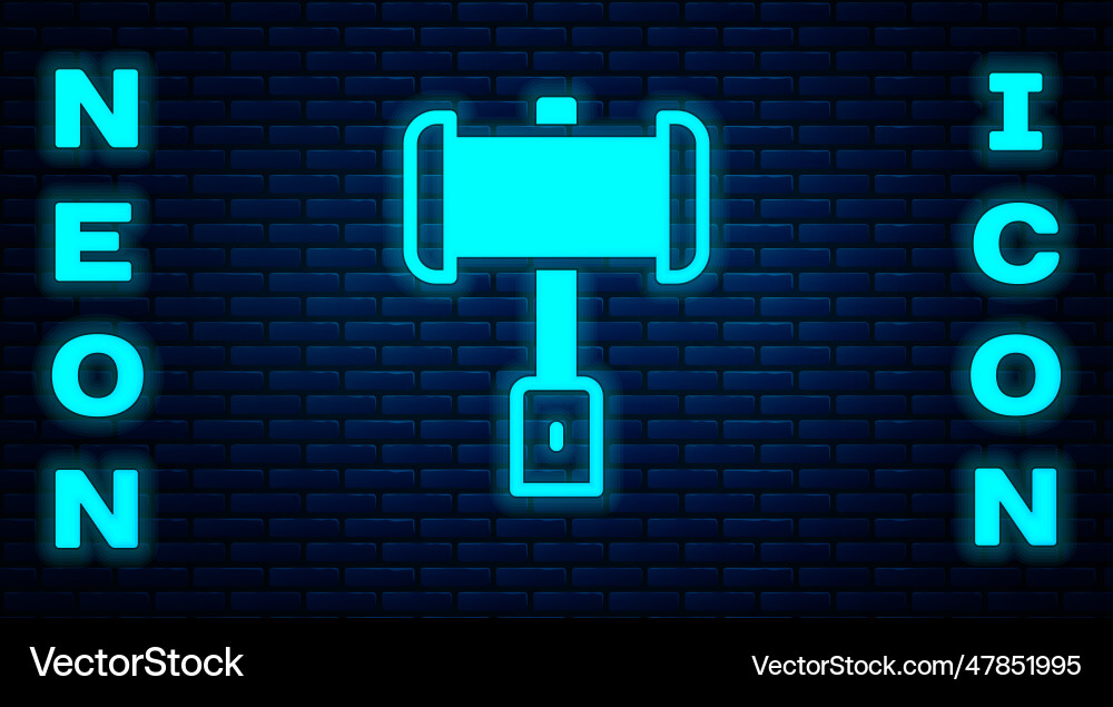 Glowing neon medieval battle hammer icon isolated Vector Image
